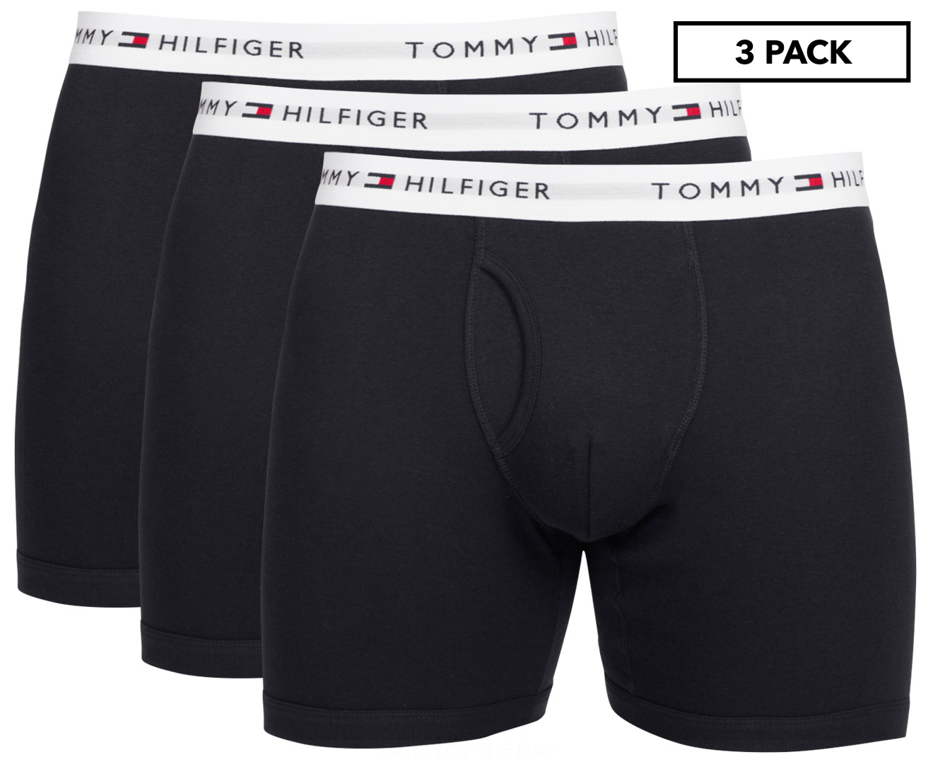 Tommy Hilfiger Mens Classic Boxer Brief 3 Pack Black Au