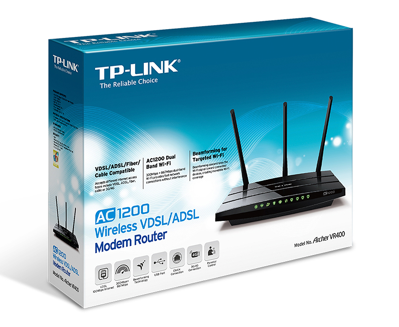 Tp Link Ac1200 Wireless Vdsl Adsl Modem Router Archer Vr400 Au