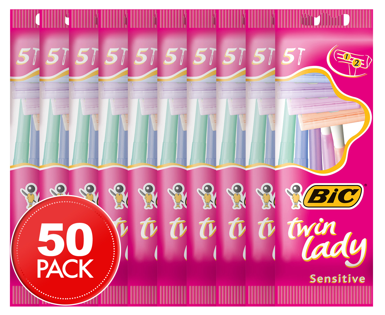 10 X Bic Twin Lady Sensitive Razors 5 Pack Au