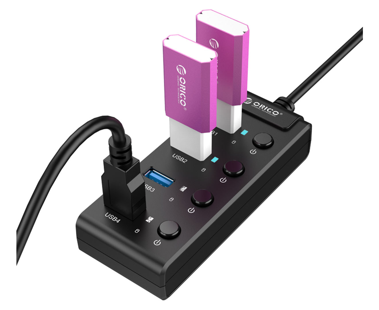 Orico 4-Port USB 3.0 Hub w/ Power Switches & LEDs | Catch.co.nz Orico 4-Port USB 3.0 Hub w/ Power Switches & LEDs | Catch.co.nz