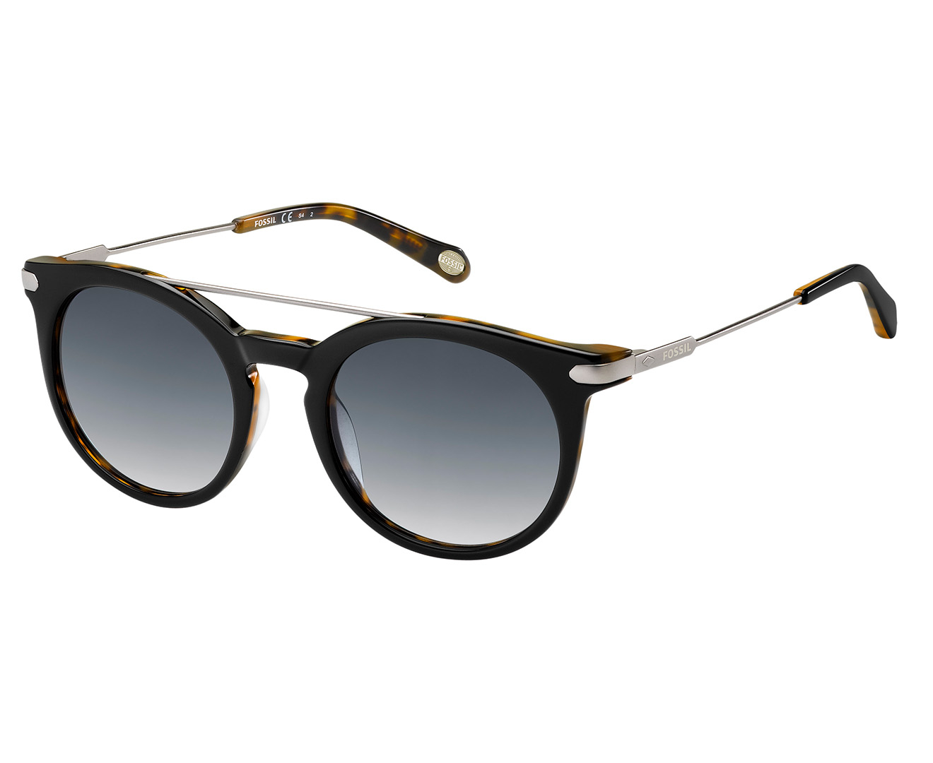 Fossil Men's Pilot Sunglasses - Black/Tortoise Shell/Grey | Catch.com.au