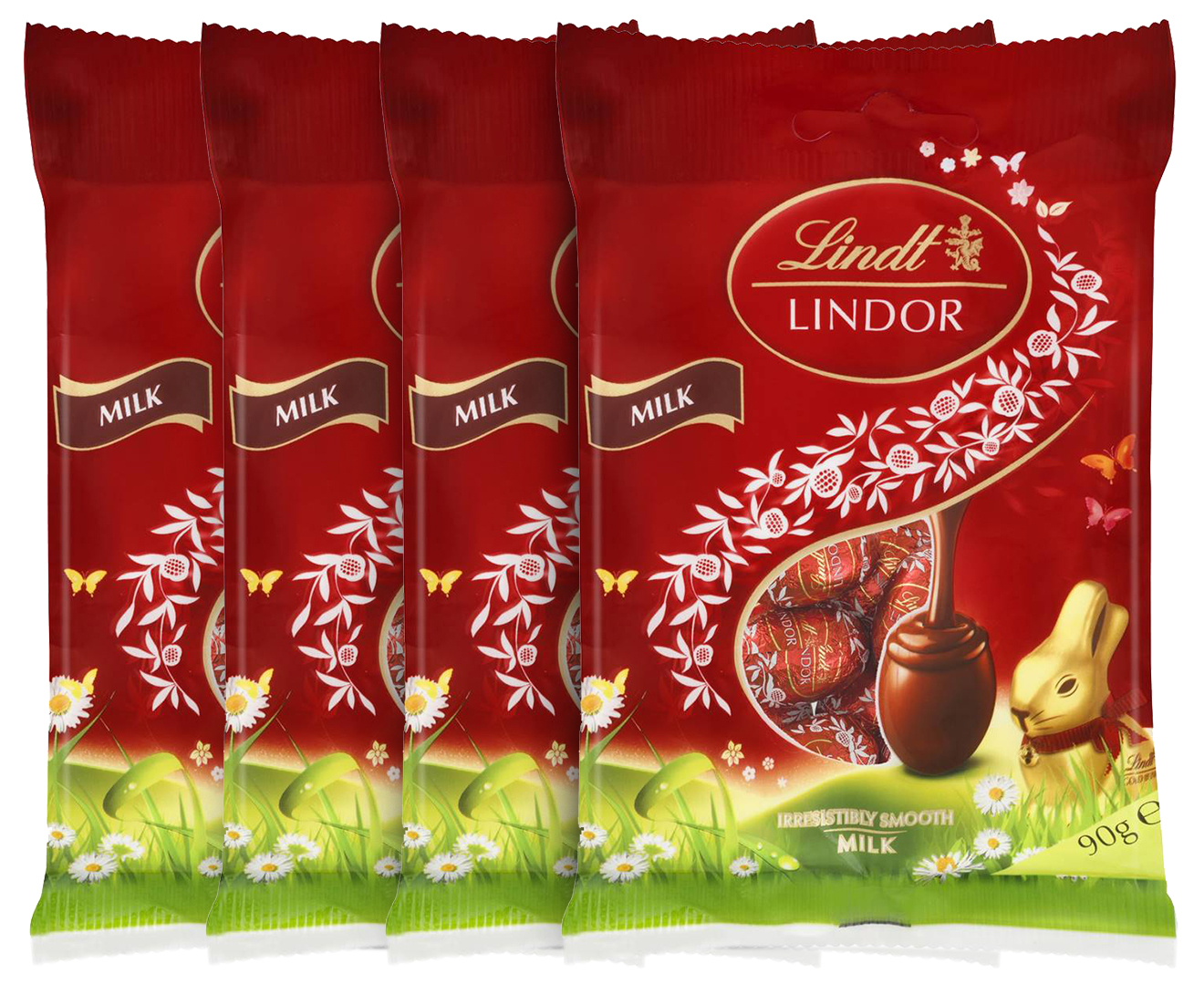 4 X Lindt Lindor Mini Eggs Milk Chocolate 90g Au