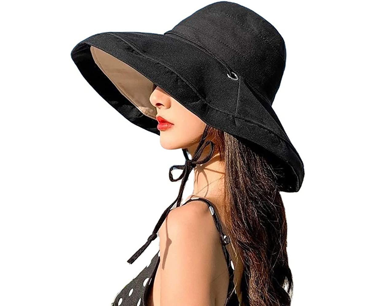 Womens Sun Hat Packable Reversible Bucket Hat Uv Sun Protection Cap