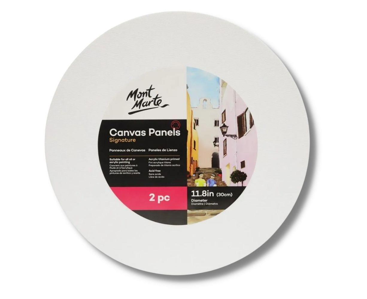Mont Marte Signature Canvas Panel Round 30cm - 2pc | Catch.com.au Mont Marte Signature Canvas Panel Round 30cm - 2pc | Catch.com.au