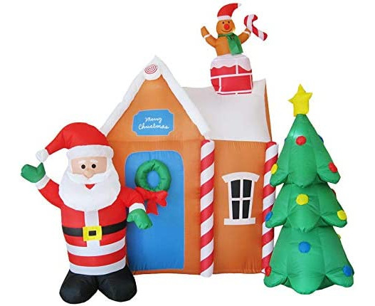 Inflatable Santa And Christmas Tree Outdoor Inflatable Christmas
