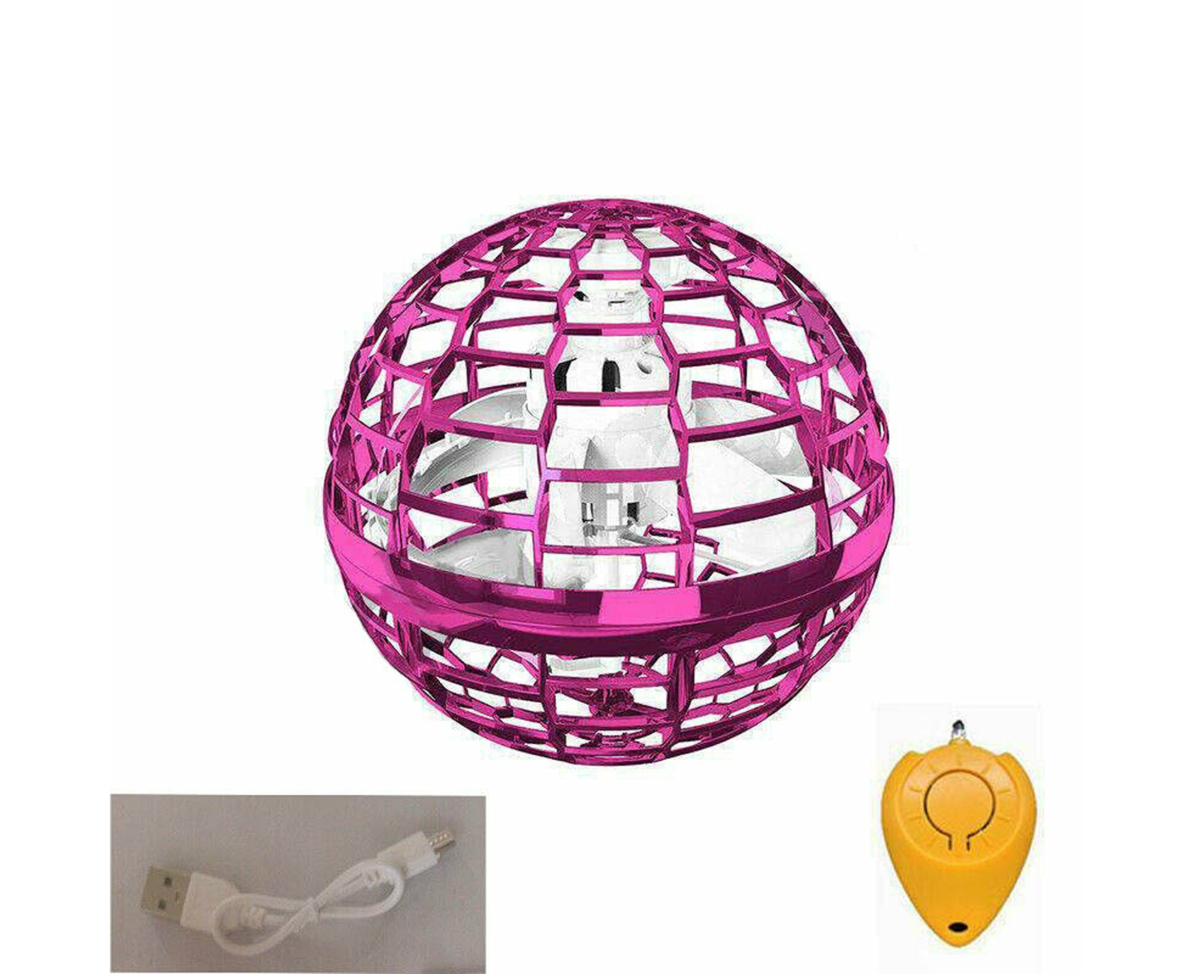 Flying Ball Toys Hover Ball Flying Orb Toy Boomerang Flying Spinner Mini Drone Pink and Free Remote Control Catch